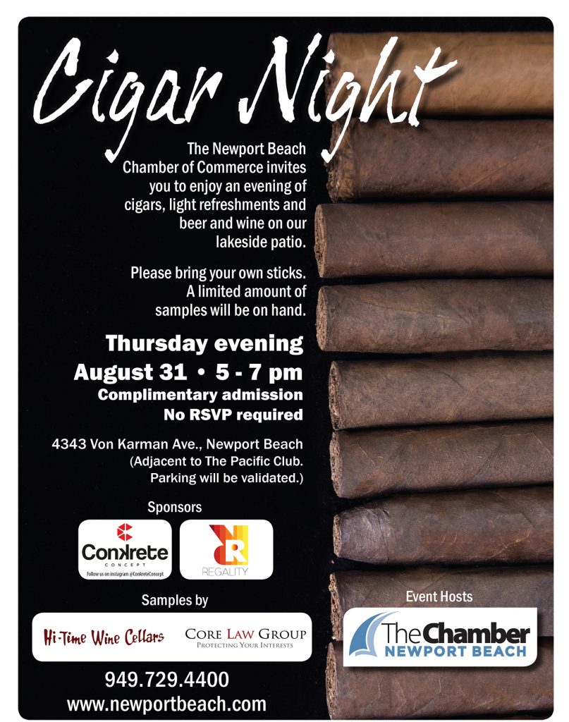 Cigar Night - Lakeside at the Chamber - Newport Beach Chamber of Commerce