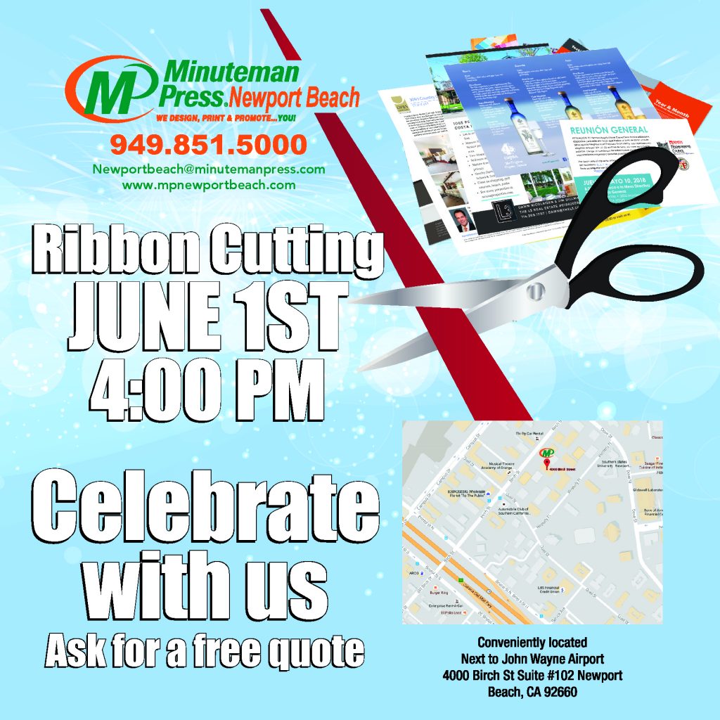 Minuteman Press Ribbon Cutting - Newport Beach Chamber of Commerce