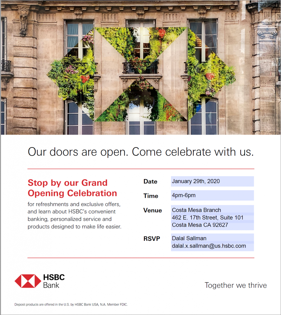 HSBC Bank Grand Opening - Newport Beach Chamber of Commerce