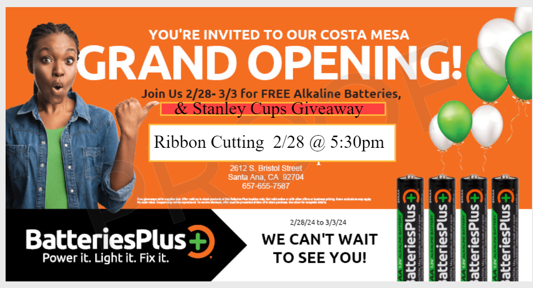 RIBBON CUTTING - Batteries Plus - Newport Beach Chamber of Commerce