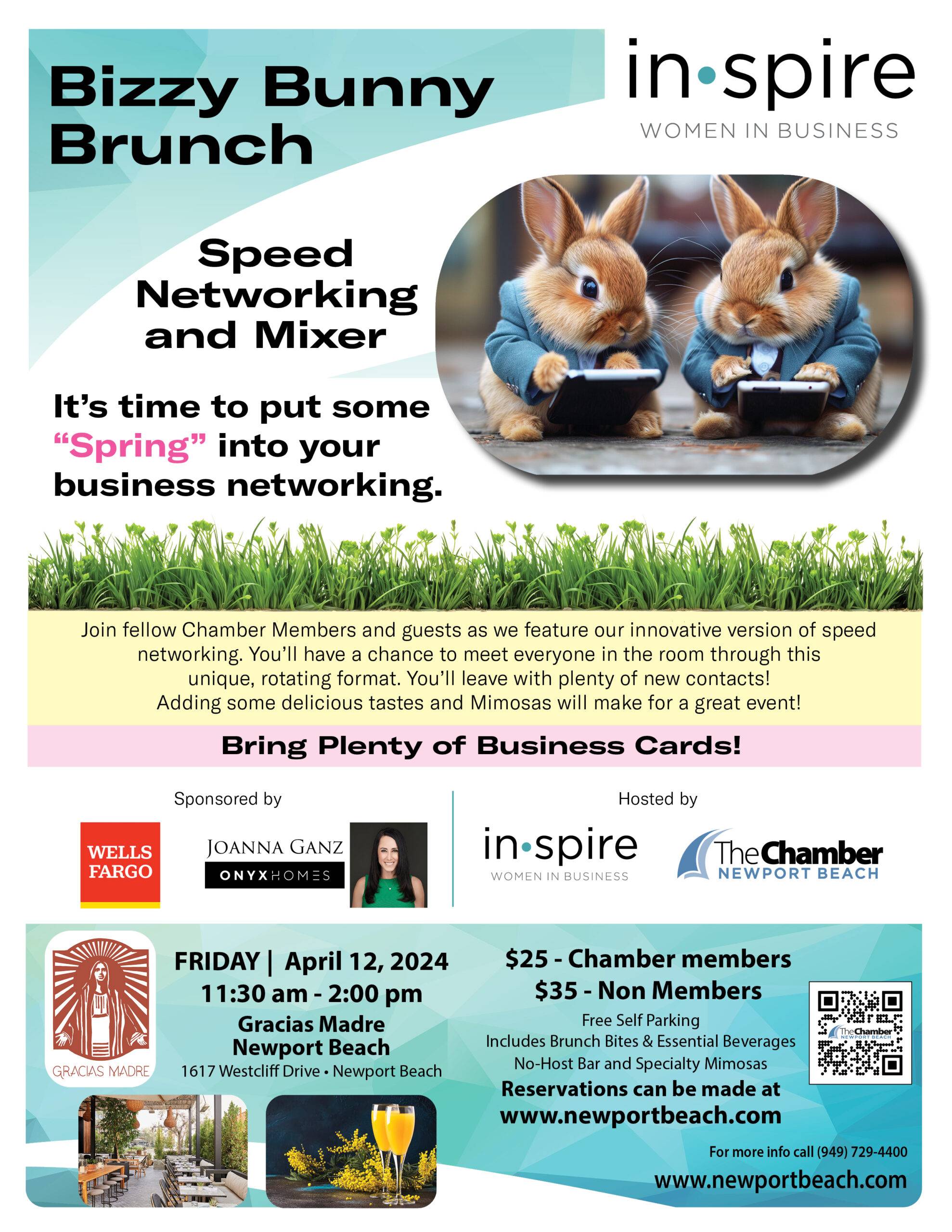 SOLD OUT! April INSPIRE: Women in Business - Bizzy Bunny Brunch - Speed ...