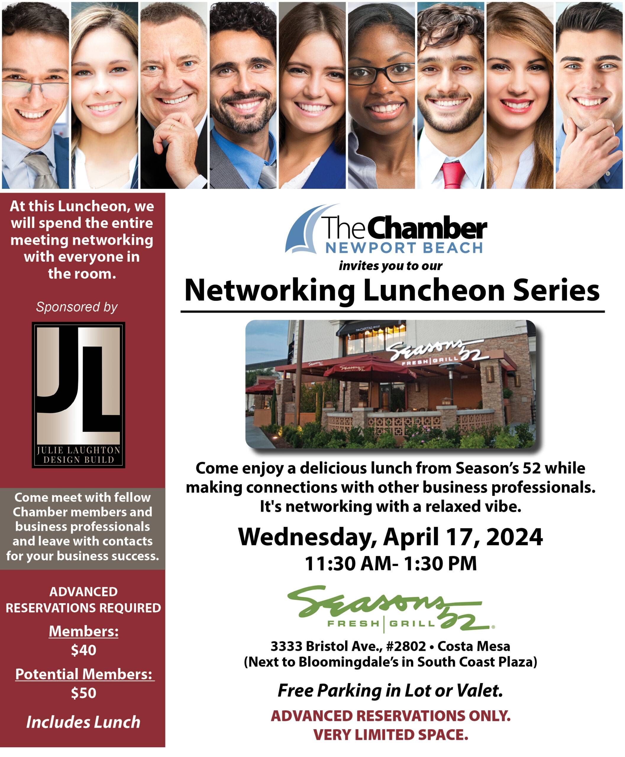 April Networking Luncheon Series - Season's 52 - Newport Beach Chamber ...