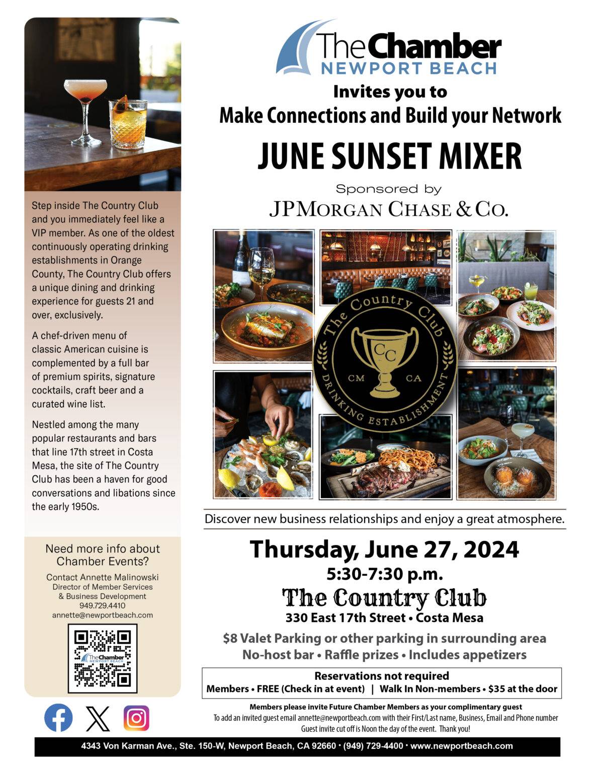 June 2024 Sunset Networking Mixer - The Country Club - Newport Beach ...