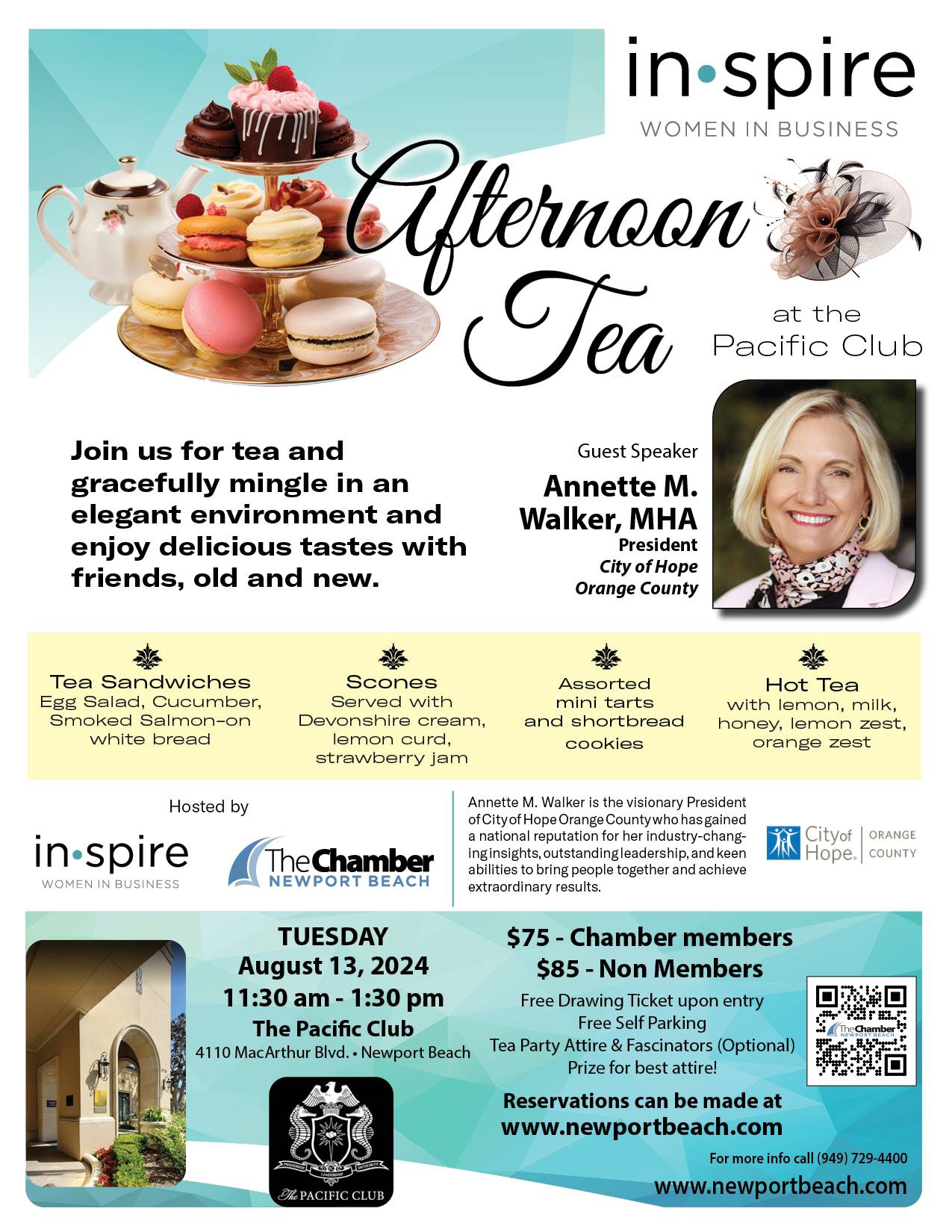 August INSPIRE: Women in Business - Afternoon Tea at the Pacific Club ...