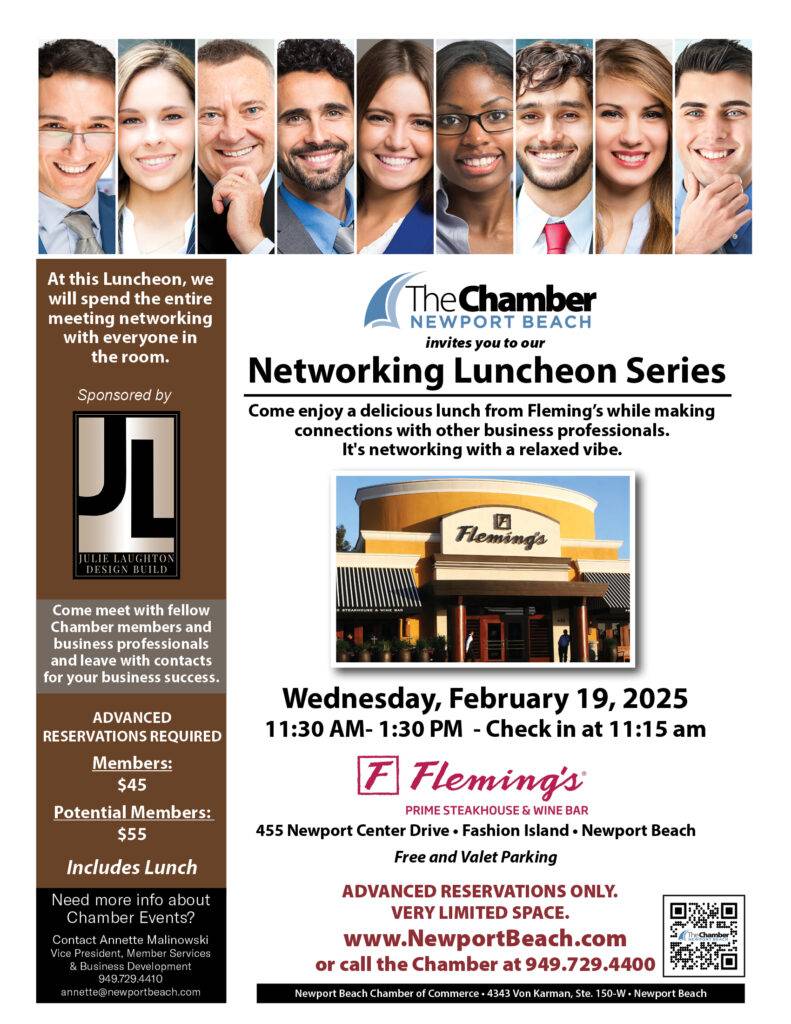 February Networking Luncheon Series - Fleming's - Newport Beach Chamber ...