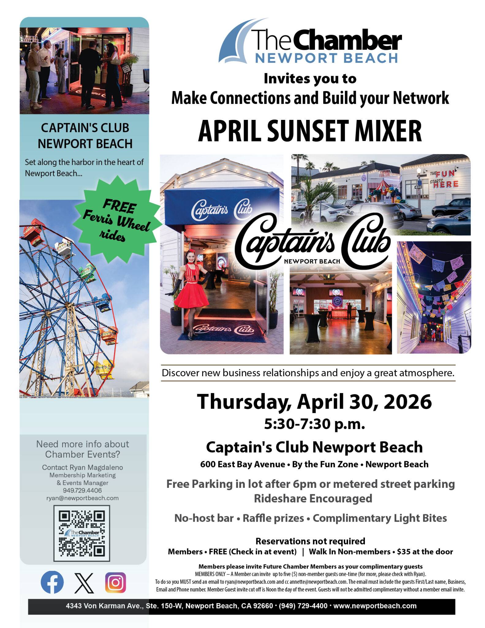 April 2026 Sunset Networking Mixer - The Captain's Club Newport Beach ...